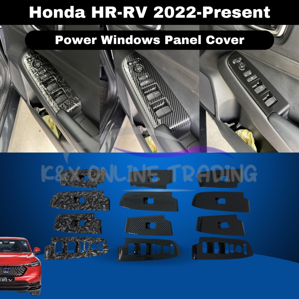 Honda HRV HR-V RV 2022-2024+ Carbon Trim/Glossy Black Power Windows ...