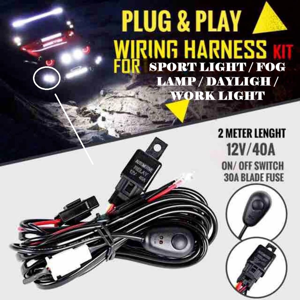 Car Wire Kit Harness Sport Light Motorcycle Fog Lamp Fog Light Cable ...