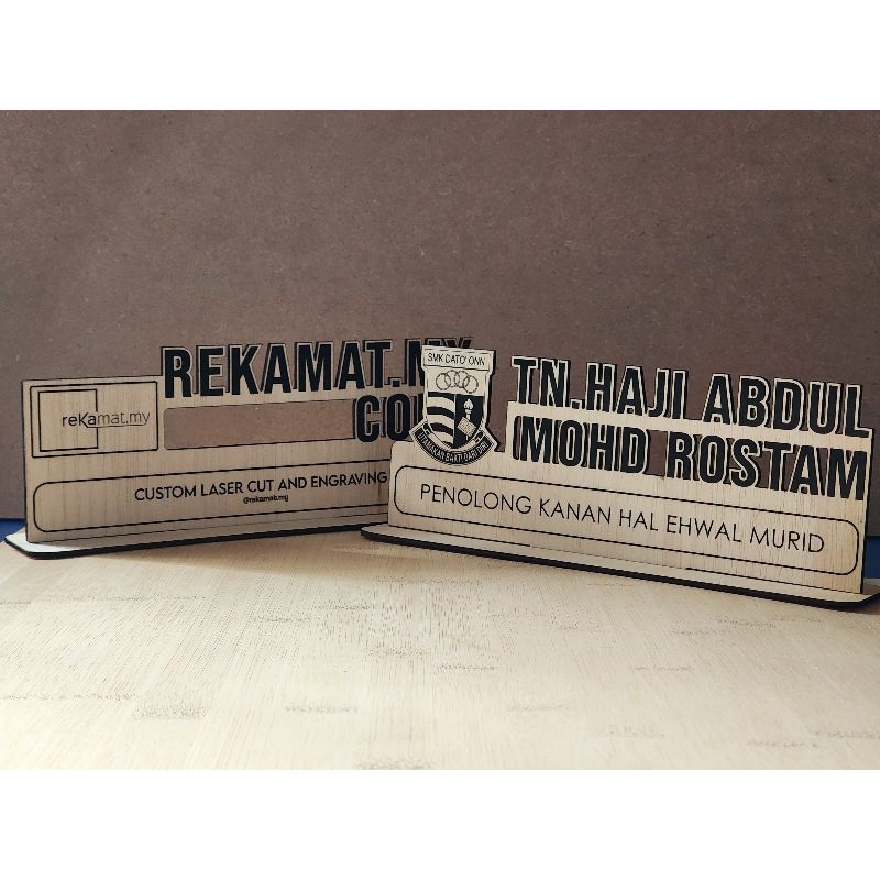 Table Signage, Desk Name Plate, Tanda Nama Meja, Name Stand, Name Gift ...