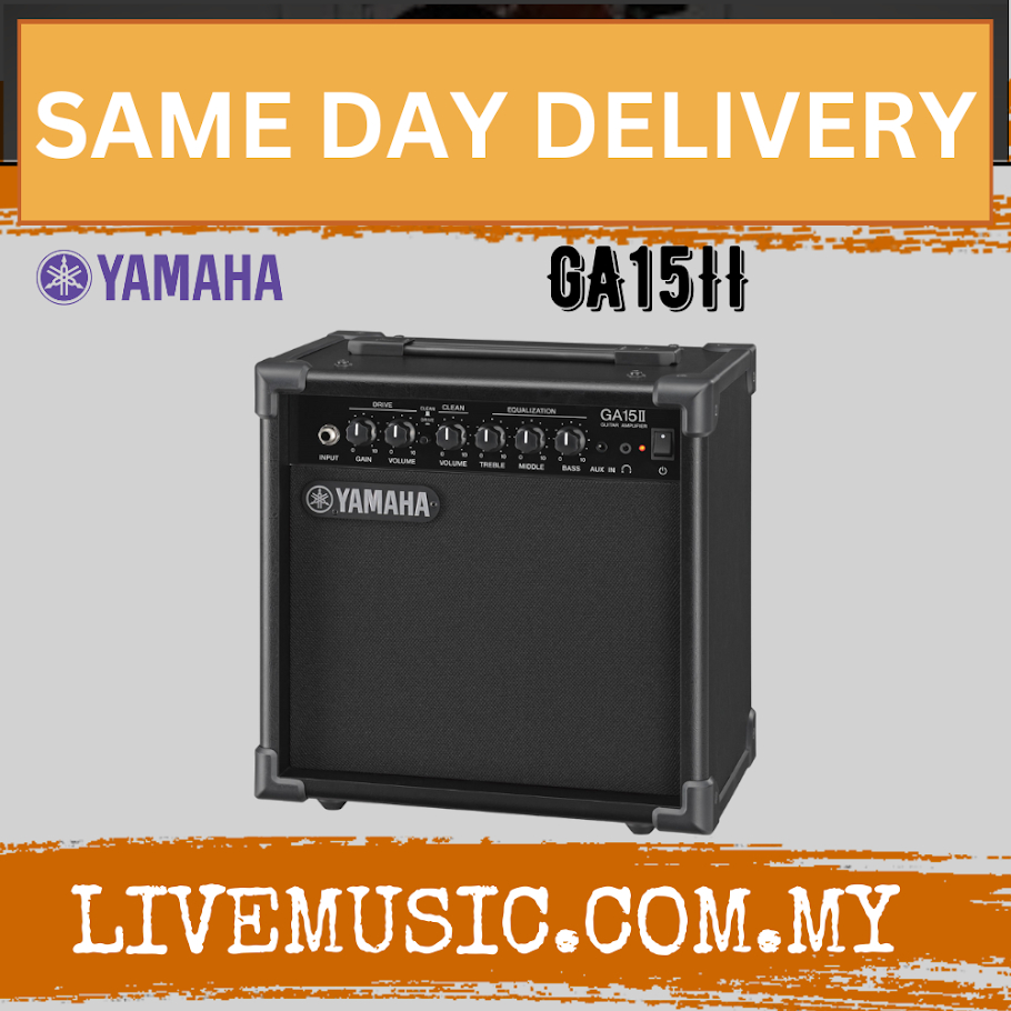 Yamaha GA15II 15 Watt Amplifier Twin Channel Electric Guitar Combo Speaker Amplifier (GA15 GA 15 ...