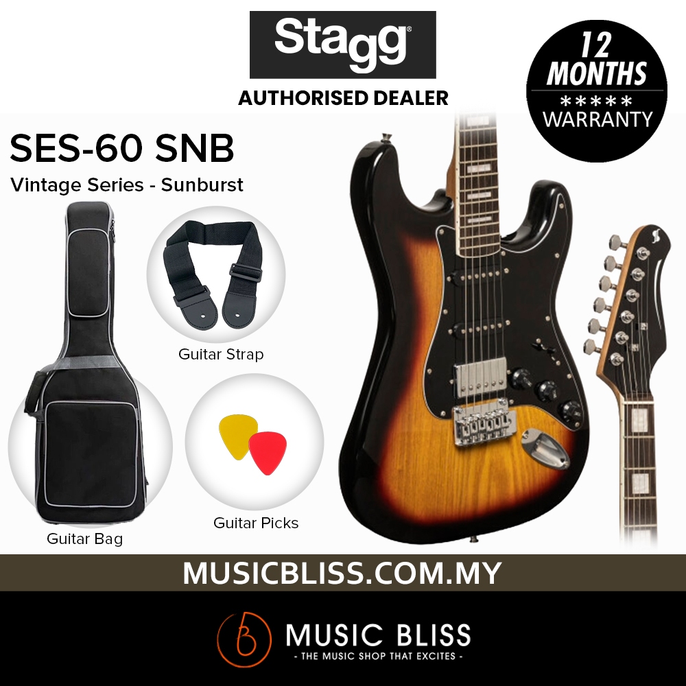 Stagg SES-60 Vintage Series Electric Guitar - Sunburst (SES60SNB ...