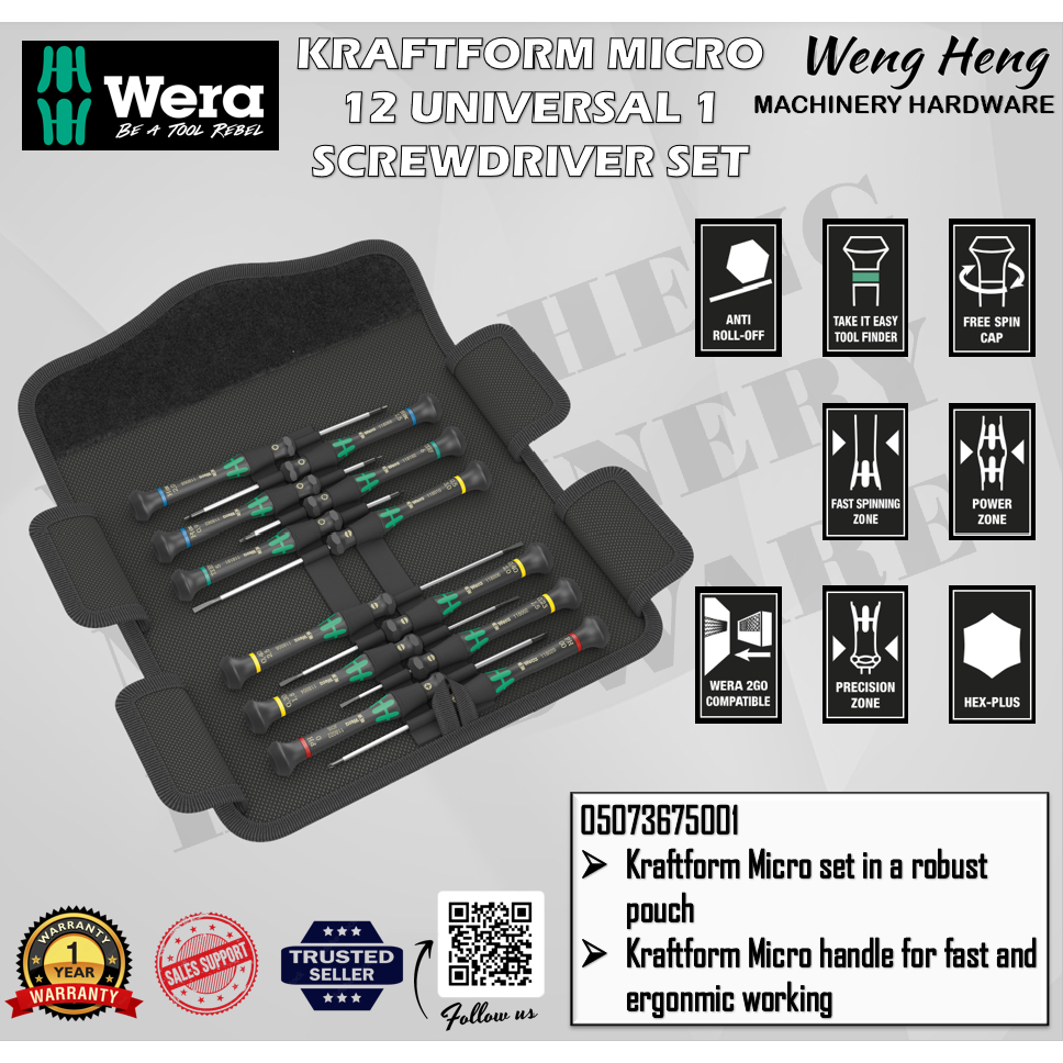 WERA Kraftform Micro 12 Universal 1 screwdriver set for electronic ...