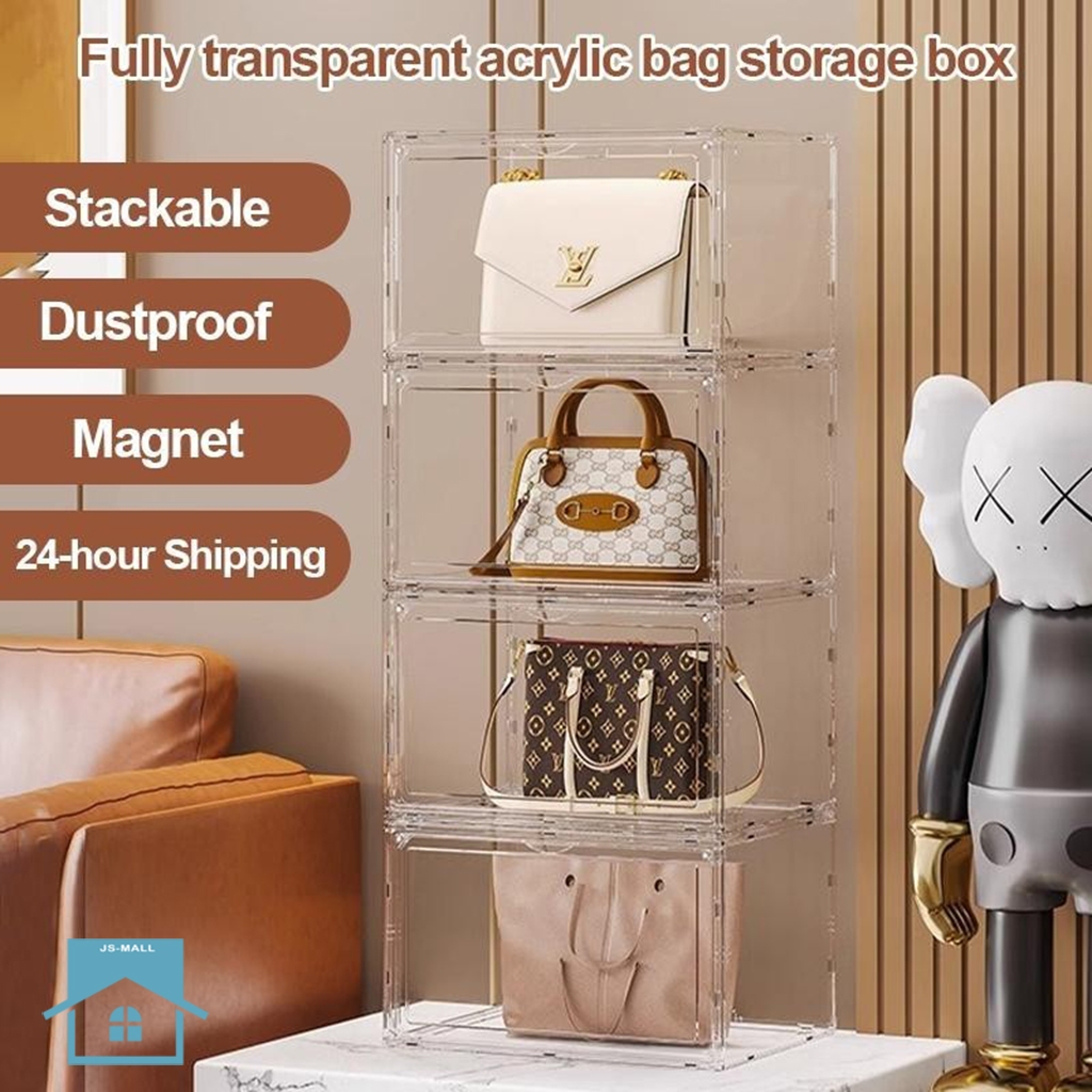 ACRYLIC LUXARY BAG CASE & DISPLAY BOX SIDE DROP MAGNETIC FULLY ...