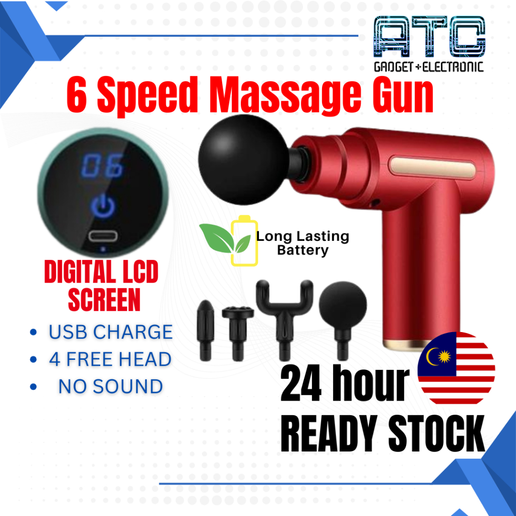 ATC Portable Mini Muscle Massage Gun LCD Compact and Silent Muscle ...