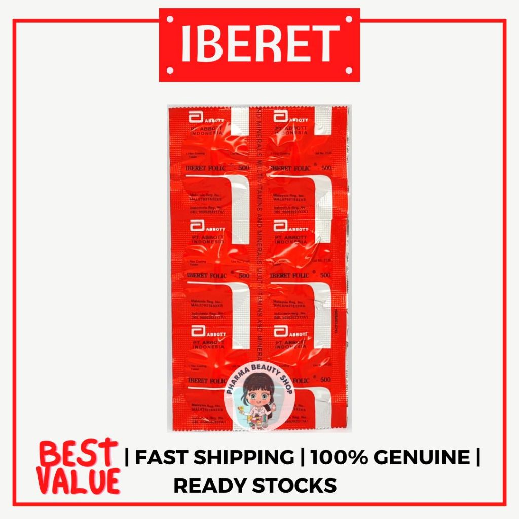 Iberet Folic 500 STRIP 6s - Helps Against Anemia | Shopee Malaysia