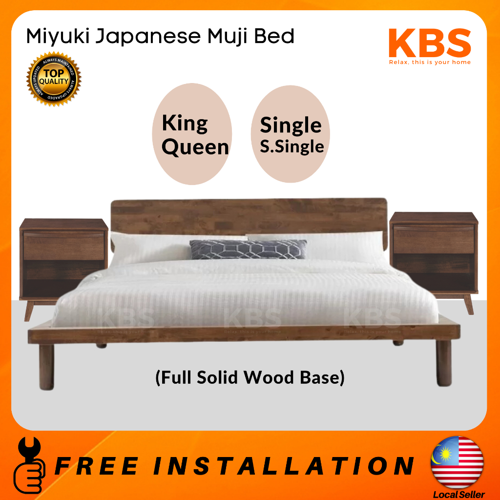 (FREE Installation+Shipping) KBS Miyuki Full Solid Base Muji Bed / Muji ...