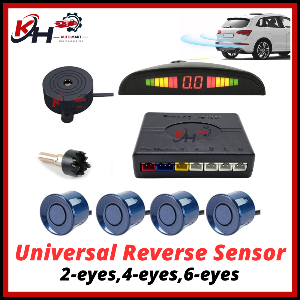 4-6 Sensor ★ Universal 12V Car Reverse Parking Sensor Kit Buzzer Sound ...