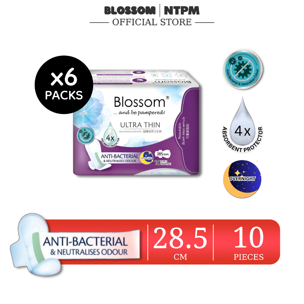 Blossom Night Ultra Thin Wing 285mm (10's) x 6 Packets - [FREE INTIMATE ...