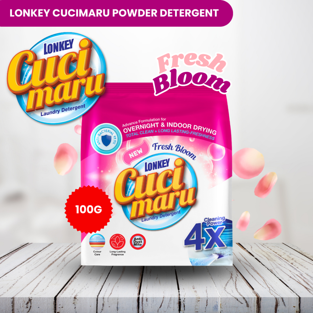 Lonkey Cucimaru Detergent Powder 100g Fresh Bloom | Shopee Malaysia