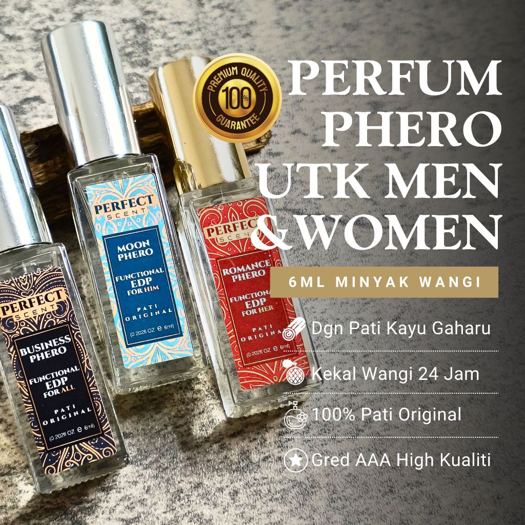 Perfect Scent PHERO Perfume 6mL EDP Minyak Wangi Gaharu Long Lasting ...
