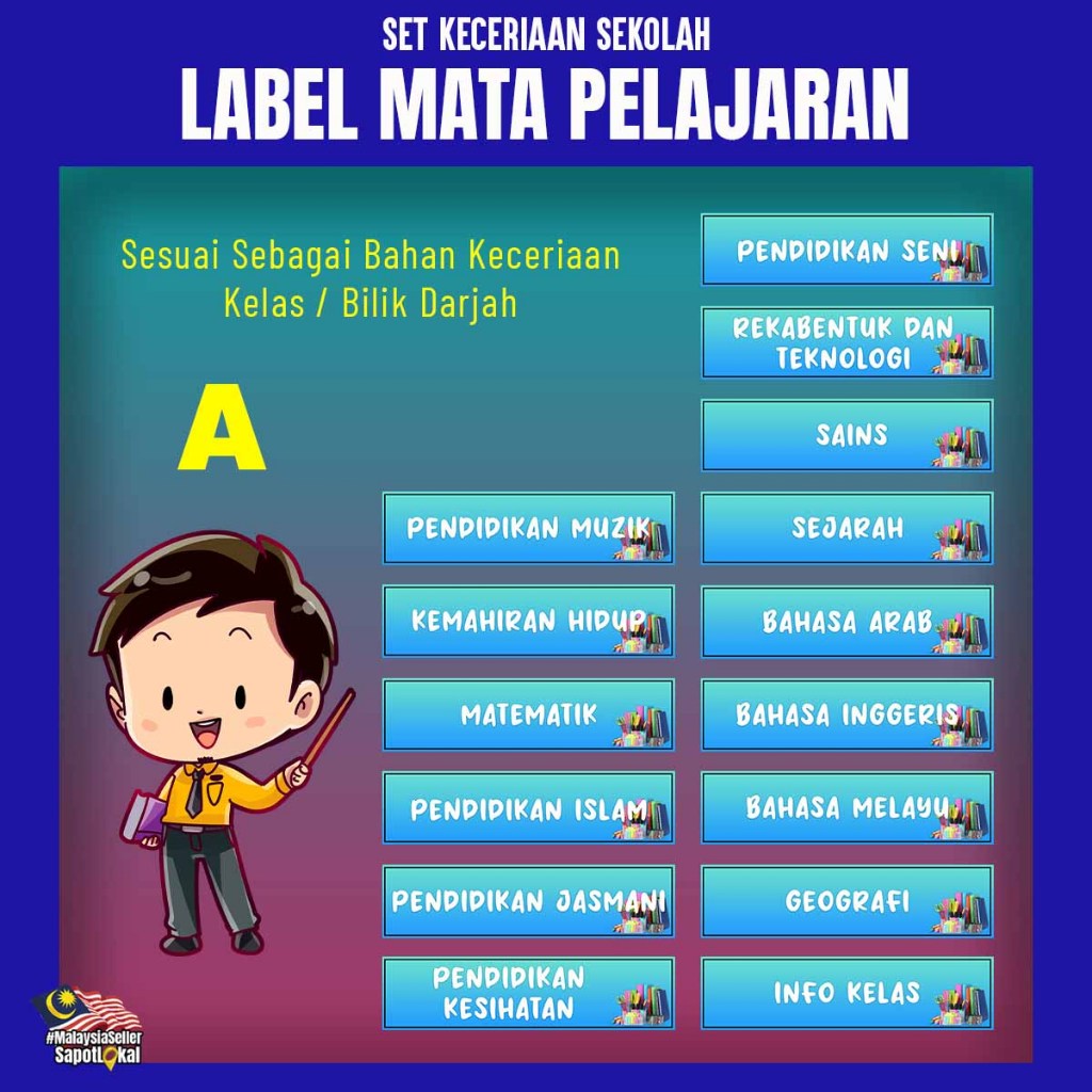 Label SUBJEK MATAPELAJARAN A-G / Set Keceriaan Sekolah - SKS - Design ...