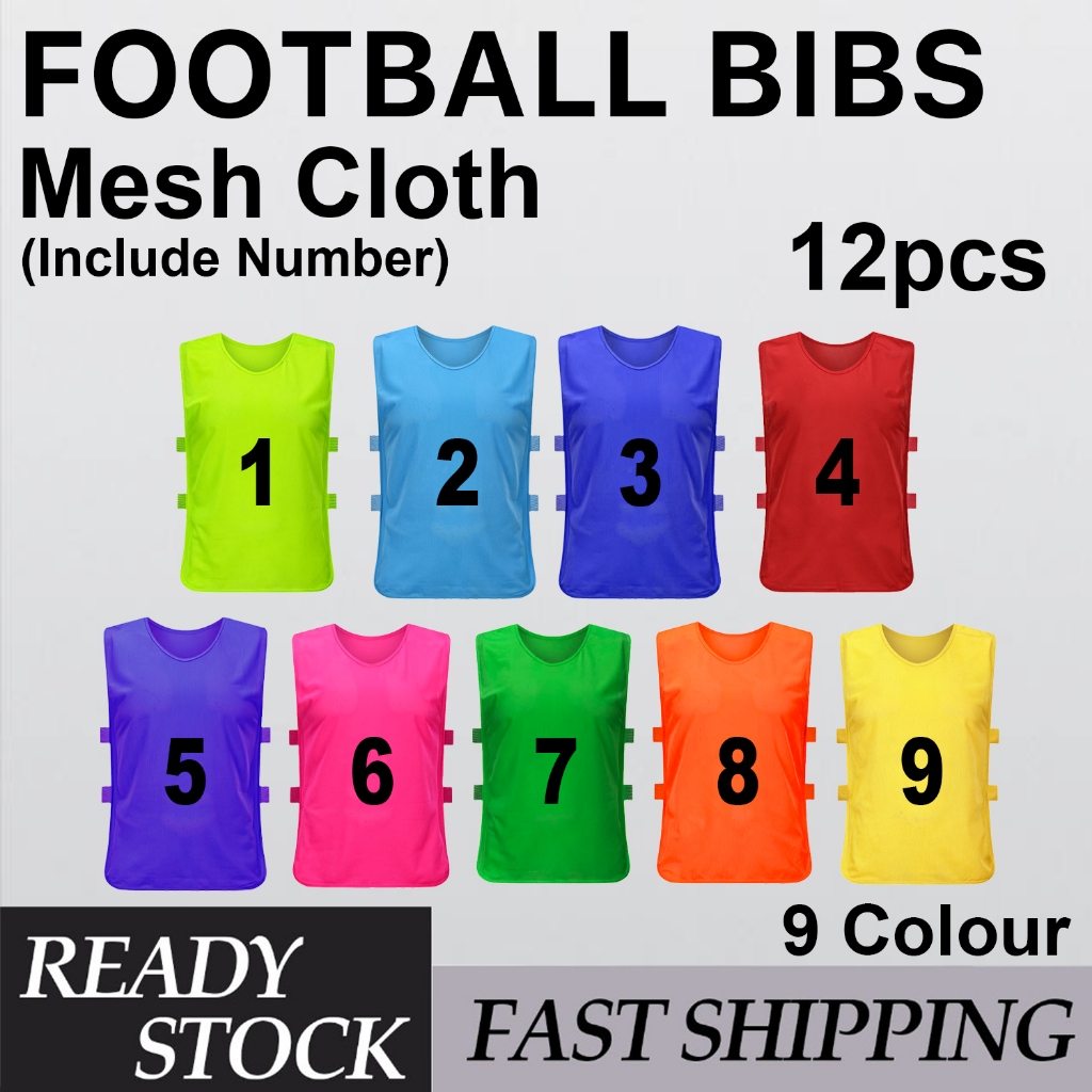 【Ready Stock】Senior/Junior 12Pcs Football Bibs (Include Number) Team ...