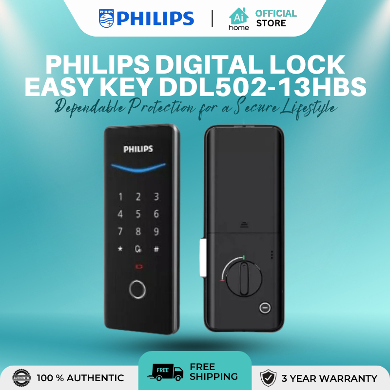 PHILIPS Digital Lock Easy Key 502 Smart Lock with Fingerprint PIN RFID ...