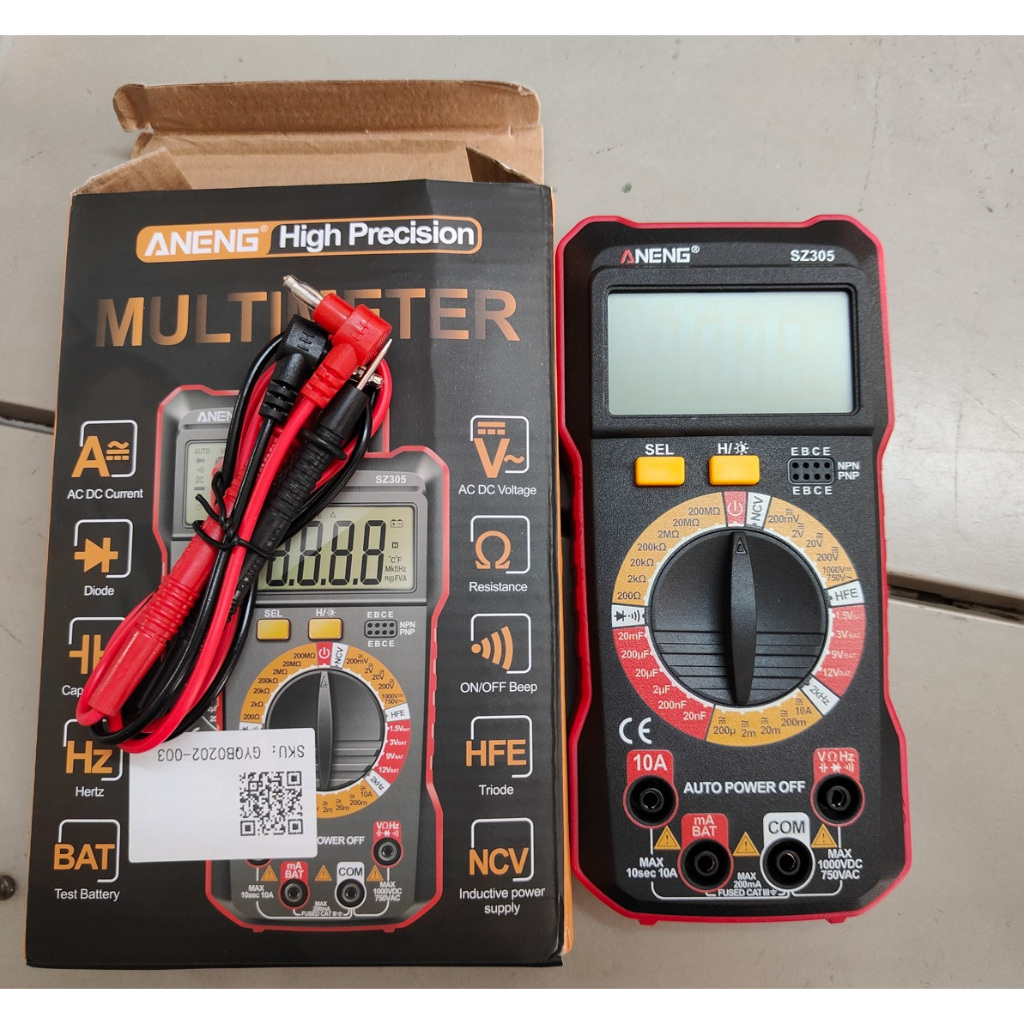 Digital High End Multimeter SZ305 Voltmeter Ammeter Ohms AC/DC tester ...