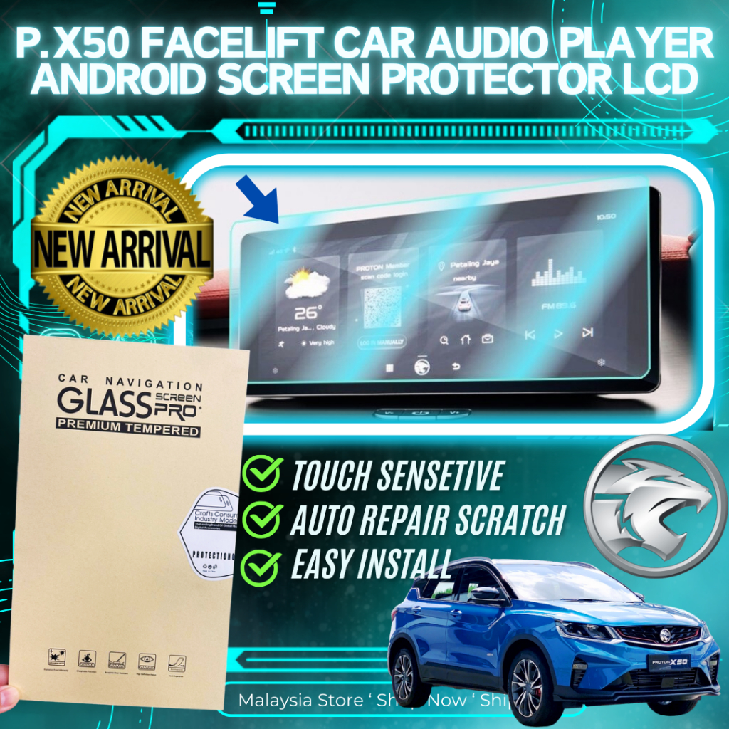 PROTON X50 FACELIFT RC CAR AUDIO PLAYER ANDROID SCREEN PROTECTOR LCD ...