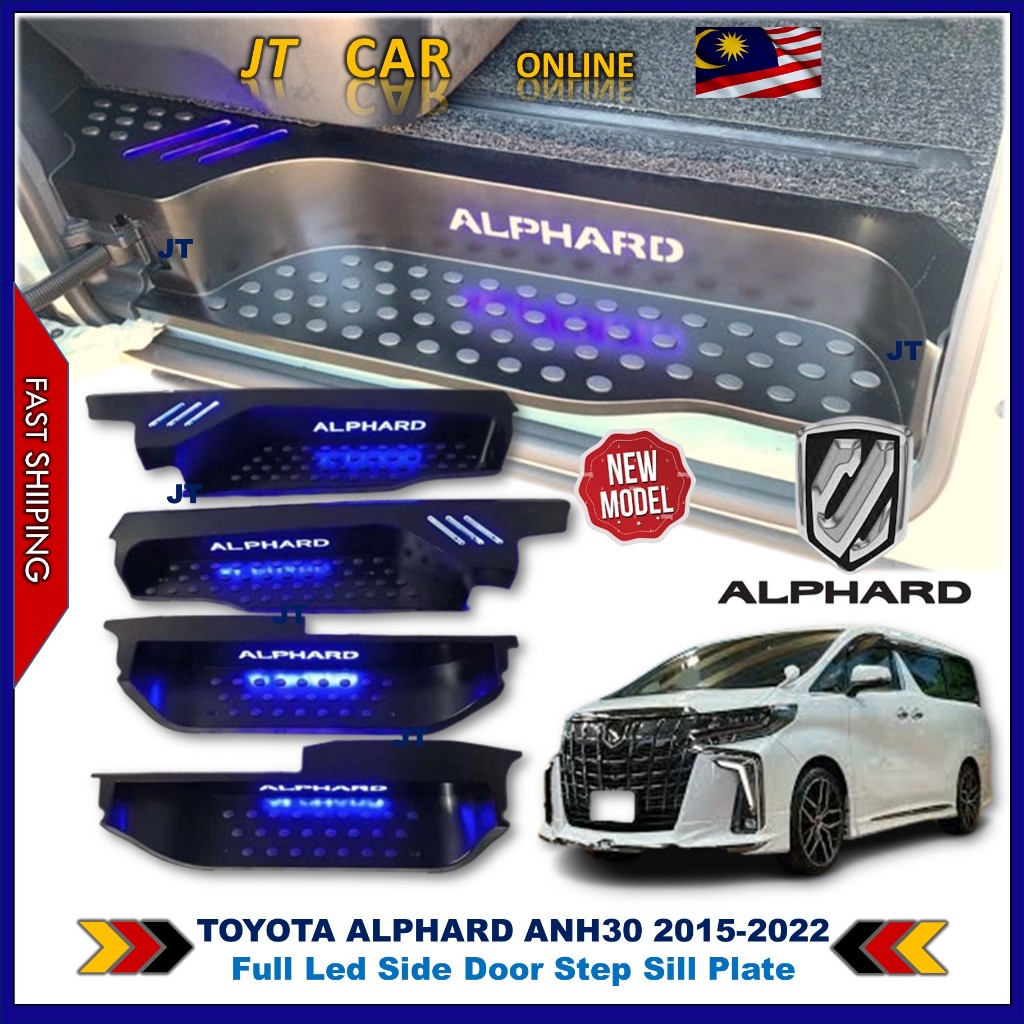 TOYOTA ALPHARD AGH30 Door Side Step/Sill Plate Black Chrome Full Cover ...