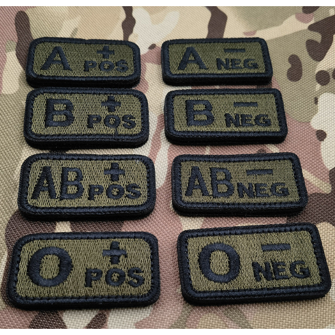 Blood Type Patch A+ B+ AB+ O+ Embroidery Tactical Patches Badge adge ...