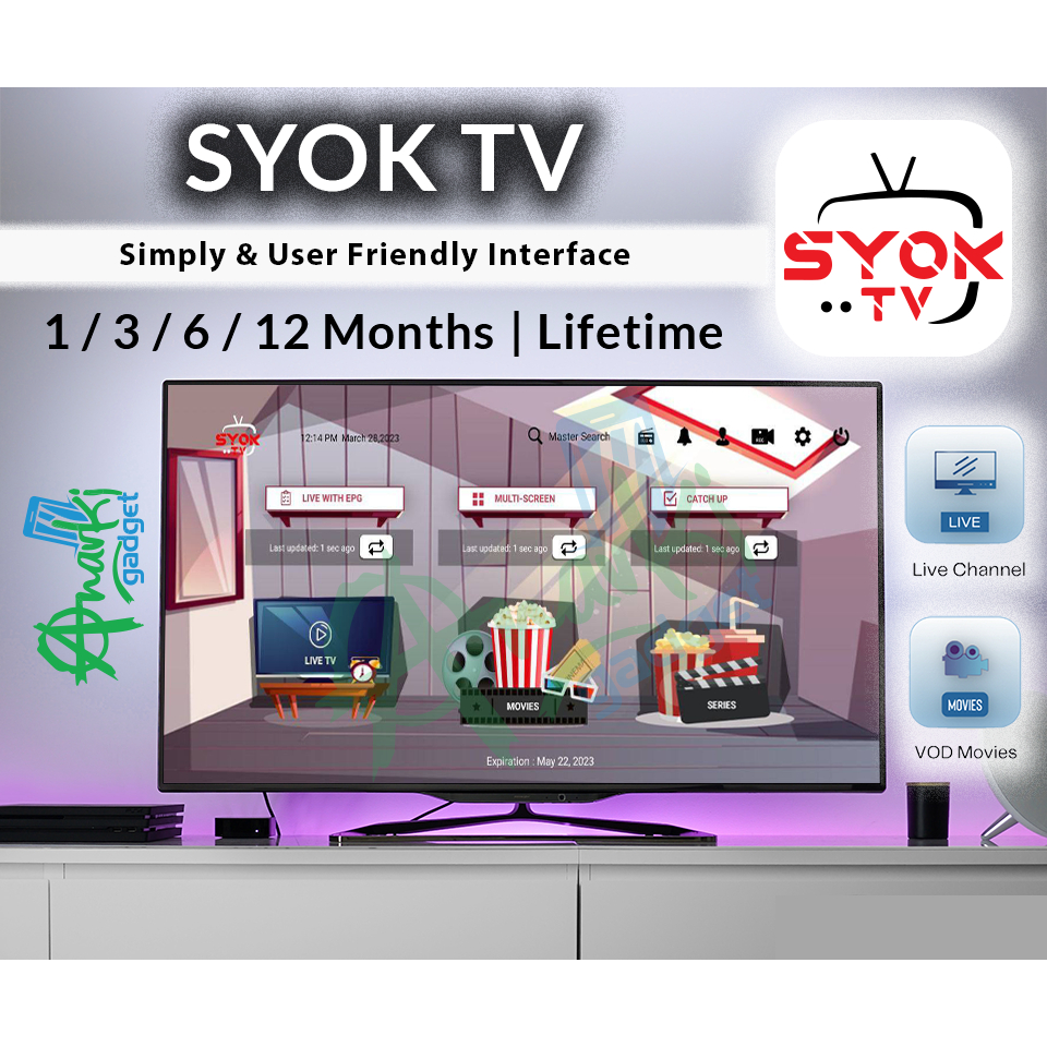 SYOK TV IPTV SyokTV syoktv - 1/3/6 Months - TV Box / Android TV / Phone ...