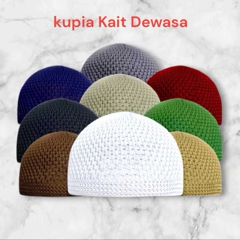 KUPAI KAIT DEWASA FREE SIZE,KUPIA PUTHI,KUPIA HITAM,KUPIA UMRAH HAJI ...