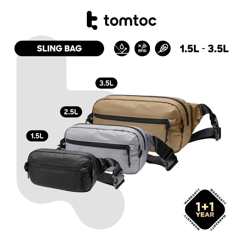 [NEW] tomtoc T33 Sling Bag RFID Protection Chest Bag Men Crossbody Bag Shoulder Bag - Beg Silang ...