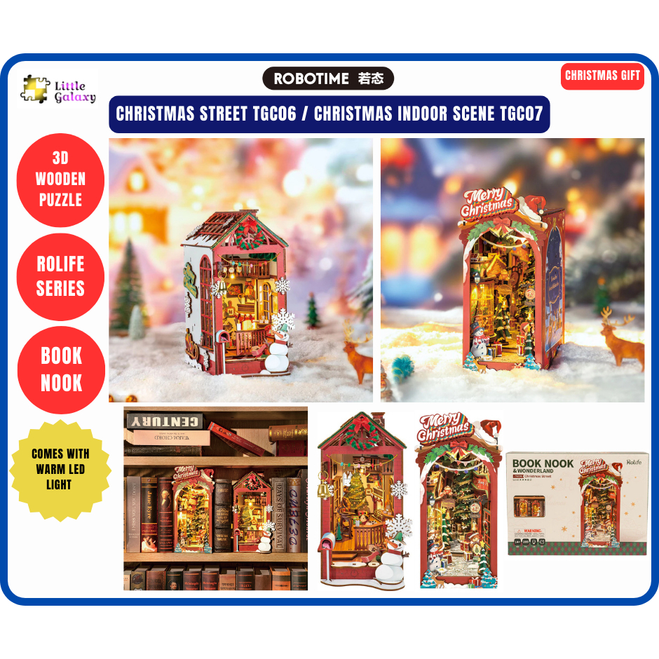 [Christmas Gift] Robotime Rolife DIY 3D Wooden Puzzle Book Nook ...
