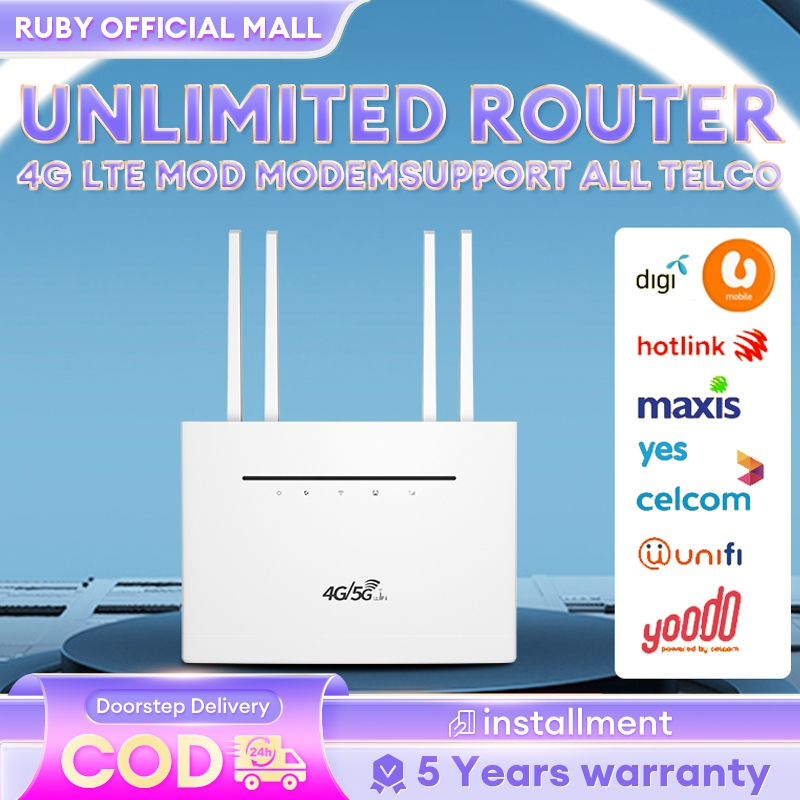 Modem Wifi Modified Unlimited 300mbps P6000+ Router 4G/5G ZTE with SIM ...