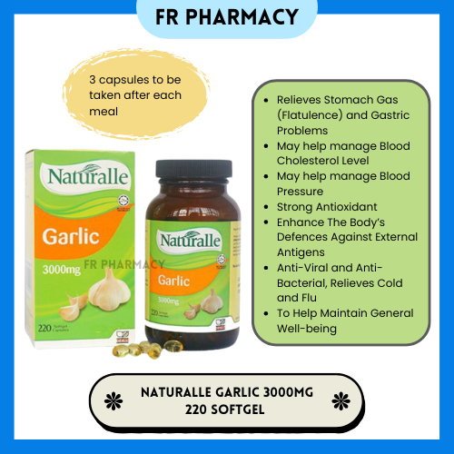 [PROMO] NATURALLE GARLIC 3000MG 220 SOFTGEL CAPSULES. EXPIRY DATE : 12/ ...