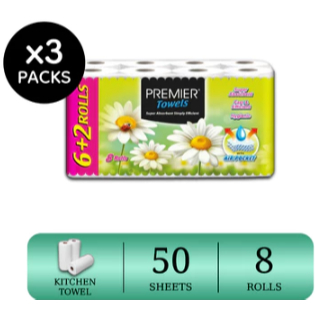 Premier Kitchen Towel (8Roll x 50's x 3Pack) | Shopee Malaysia