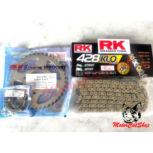 Original RK Takasago Chain Sprocket RKM Benelli RFS150 Set (428H-132L ...