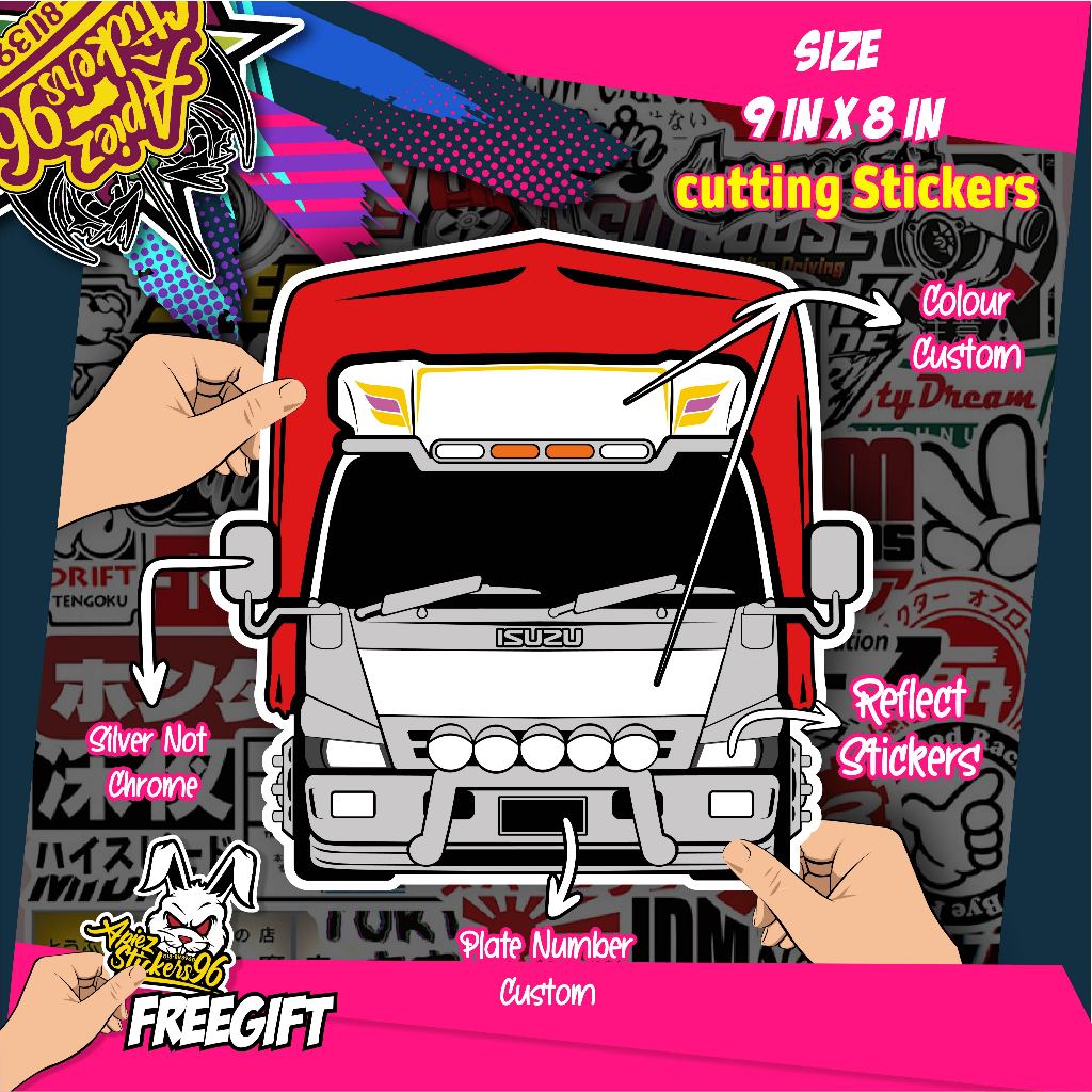Sticker Kepala Lori Isuzu N-Series / Sticker Kenderaan / Sticker Lori ...