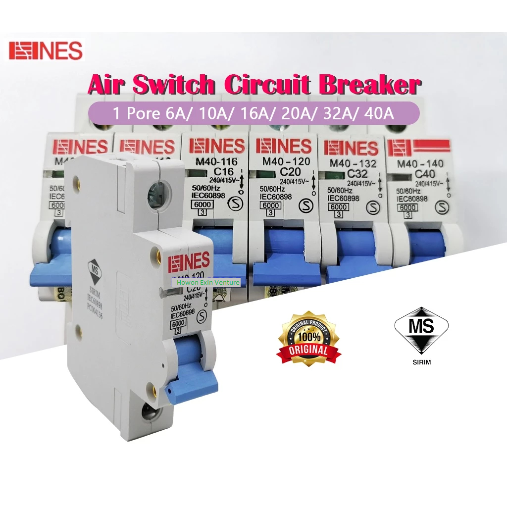 NES 1Pole MCB 6A / 10A / 16A / 20A / 32A (6KA) Miniature Circuit ...