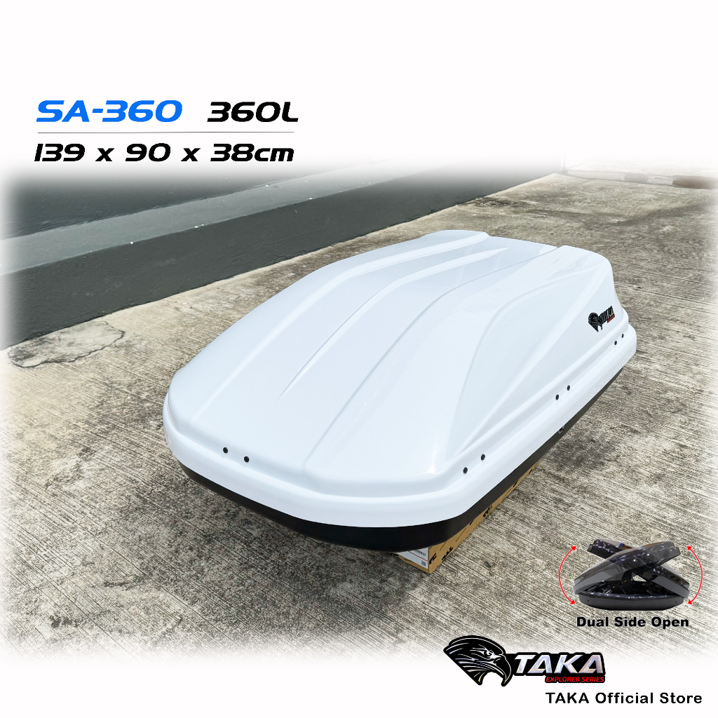 TAKA SA-360 Car Roof Box [Explorer Series] [L Size] [Glossy White ...