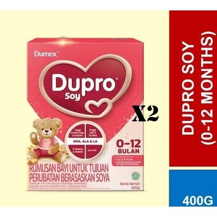 Dumex Dupro Soy Tailored Nutrition Milk Formula 0-12 months (400g x2 ...