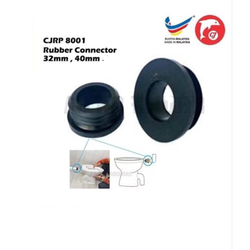 Fish Brand CJRP8001 32mm/40mm Toilet WC Black Rubber Cone Boot / Rubber ...