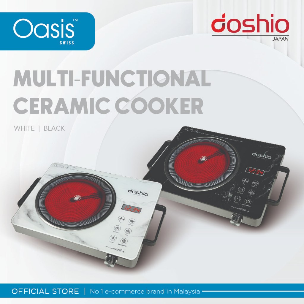 Doshio MultiFunctional Ceramic Cooker Touch Infrared 2200W Timer Dapur ...