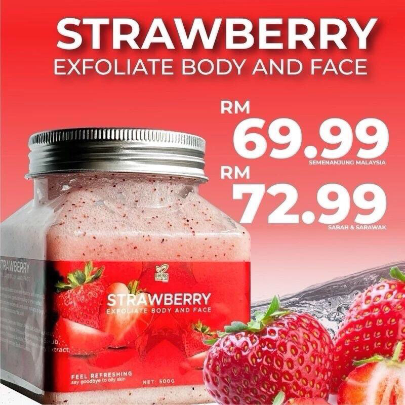Dherbs Strawberry Exfoliate Body Face | Shopee Malaysia