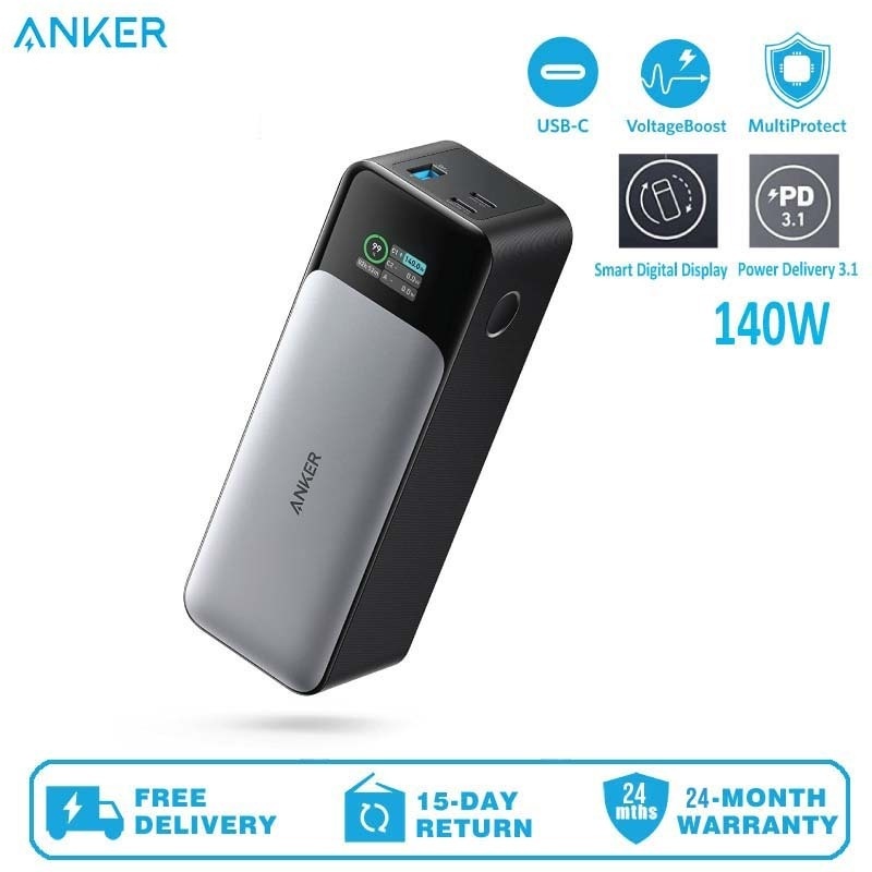 Anker A1289 PowerCore 737 Power Bank 24,000mAh 3-Port Portable Charger with 140W Output Smart ...