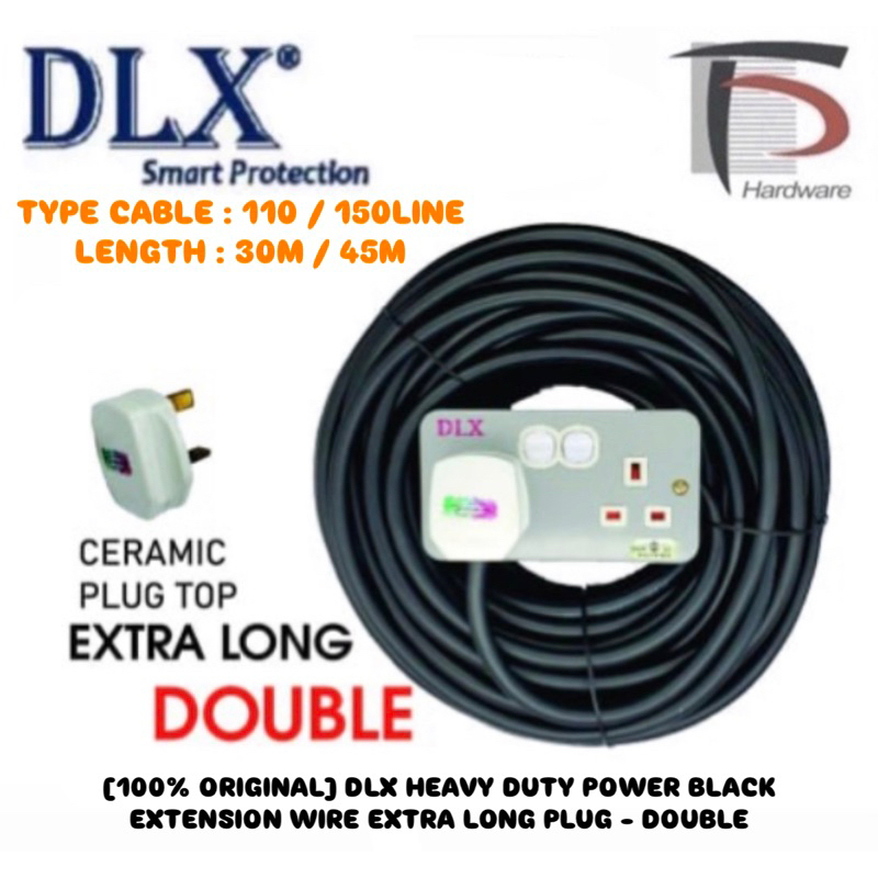 [100% ORIGINAL] DLX HEAVY DUTY POWER BLACK EXTENSION WIRE EXTRA LONG ...