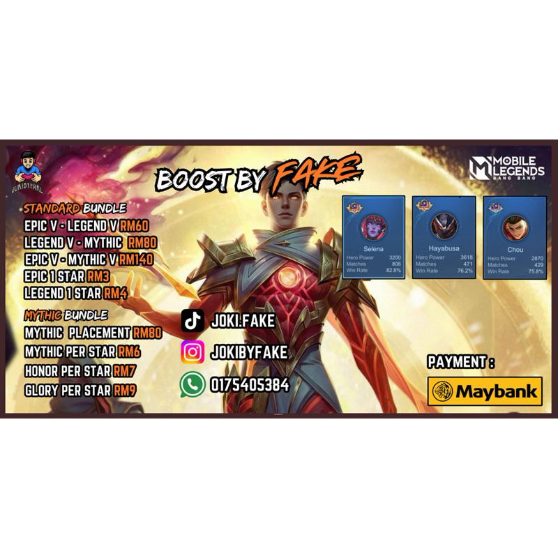 SERVICE JOKI RANK MLBB MALAYSIA/JOKI BY FAKE/BOOSTING SERVICE | Shopee ...