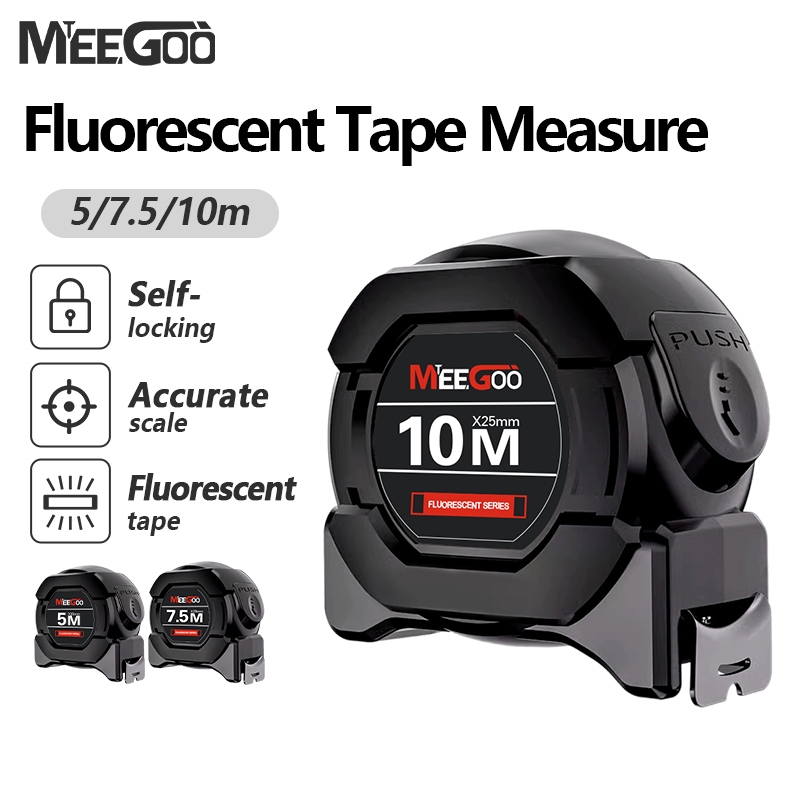 MeeGoo Fluorescent Tape Measure Self Locking High Precision Measuring ...