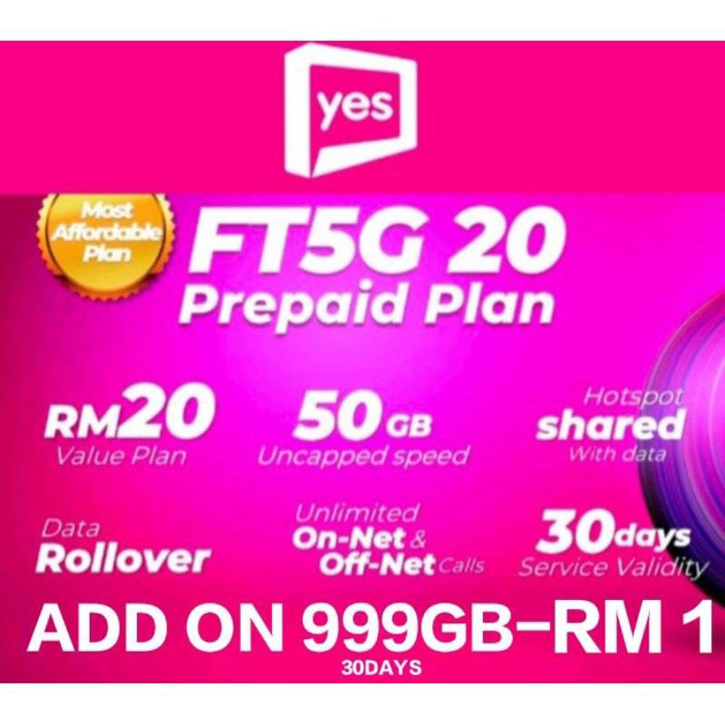 SIM CARD YES (FT5G 20)+ 50GB UNLIMITED VOICE CALL ALL NETWORK (NEW ...