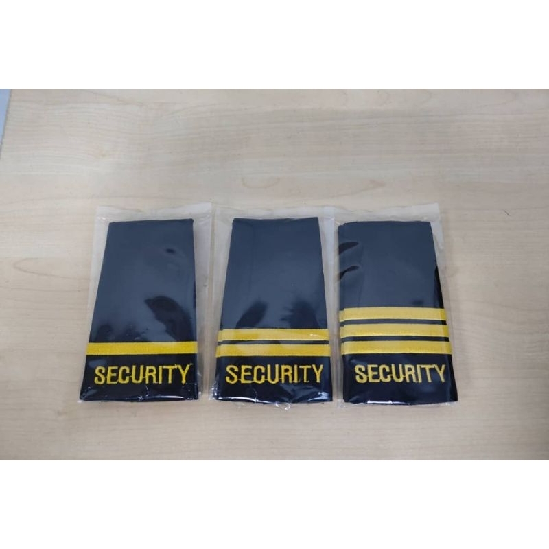 security epaulettes black yellow 123 one pair | Shopee Malaysia