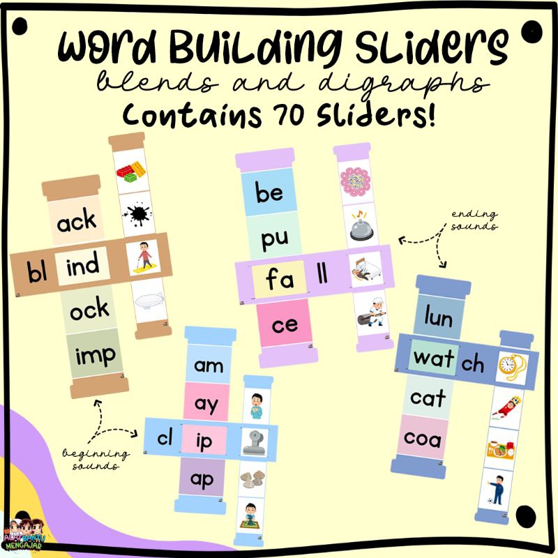 Blends & Digraphs Word Building Sliders, Chart & Word Lists. | Shopee ...
