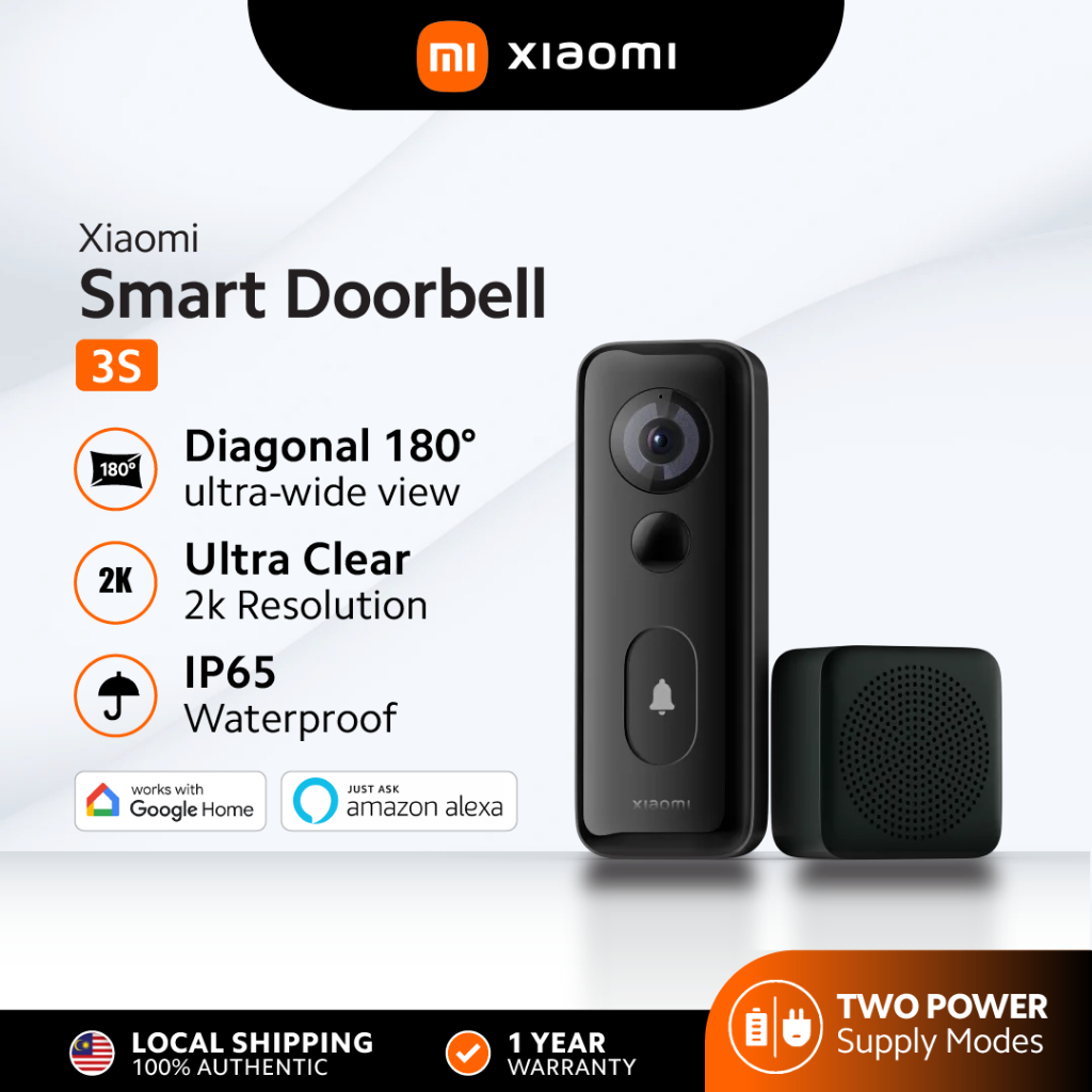 Xiaomi Smart Doorbell 3S | 2K Resolution | Weatherproof | Smart ...