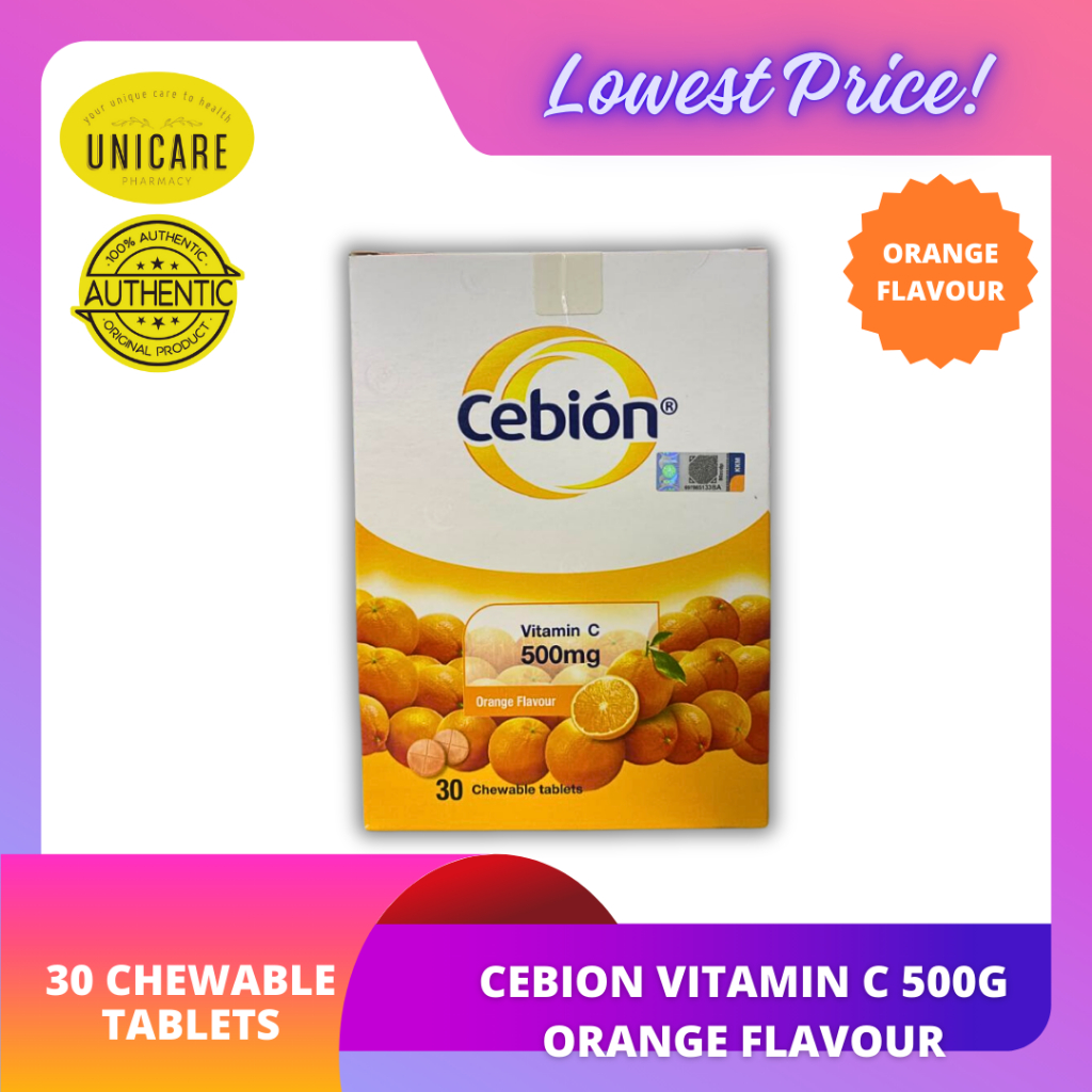CEBION VITAMIN C 500G ORANGE FLAVOUR 30 CHEWABLE TABLETS | Shopee Malaysia
