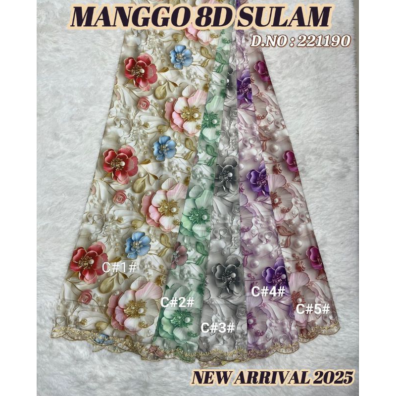 KAIN PASANG MANGO SULAM 8D KAIN RAYA 2025 | Shopee Malaysia