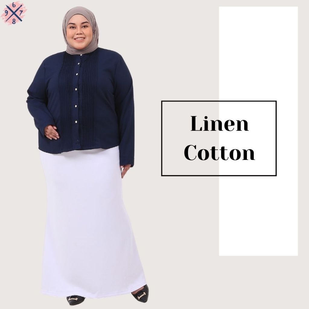 Linen Cotton Shirt / Baju Linen / *BL-132* Office Wear Plus Size ...