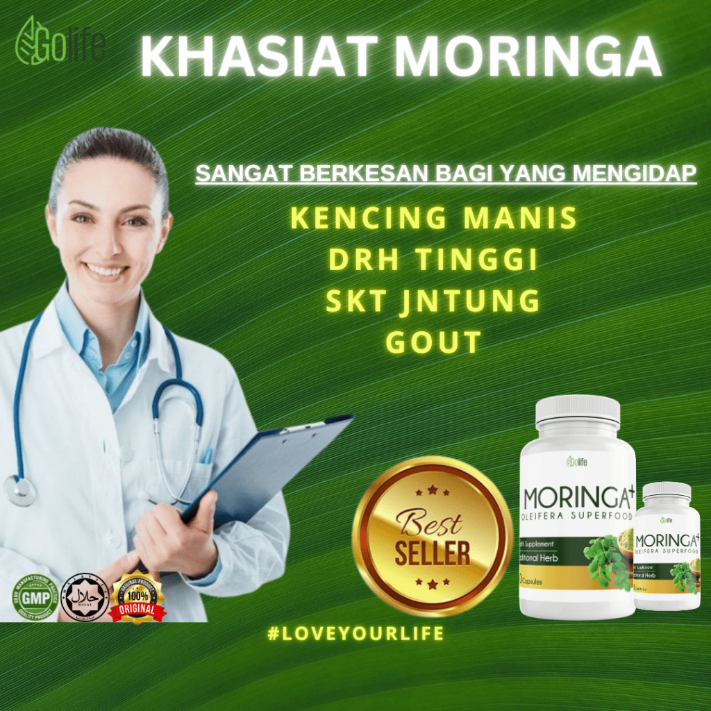 [GoLife] MORINGA + PEGAGA CAPSULE EXTRACT| 100% Original HQ POS SETIAP ...