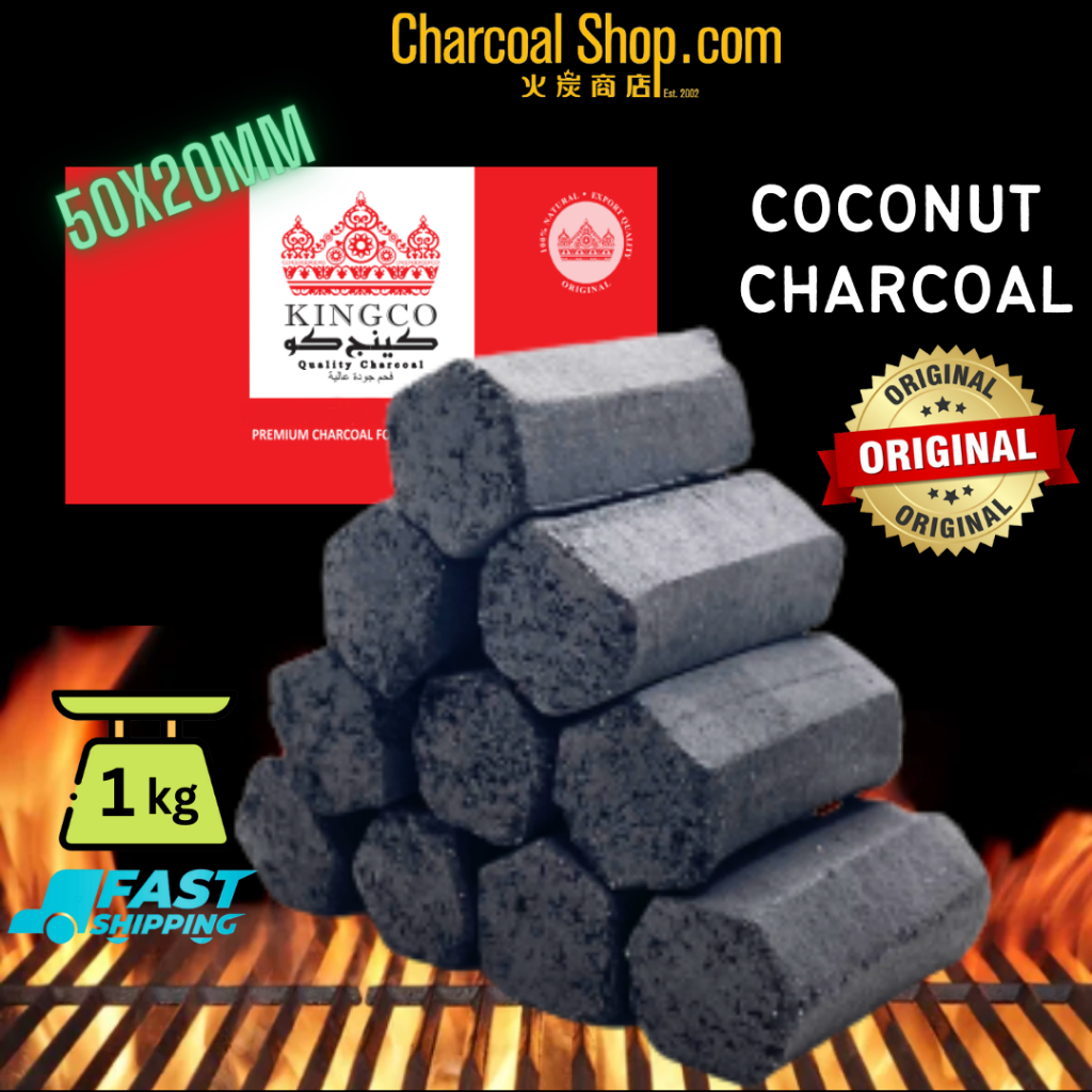 CHARCOAL BBQ ARANG KAYU 火炭 （Kingco Premium Coconut Charcoal - 1kg) | Shopee Malaysia