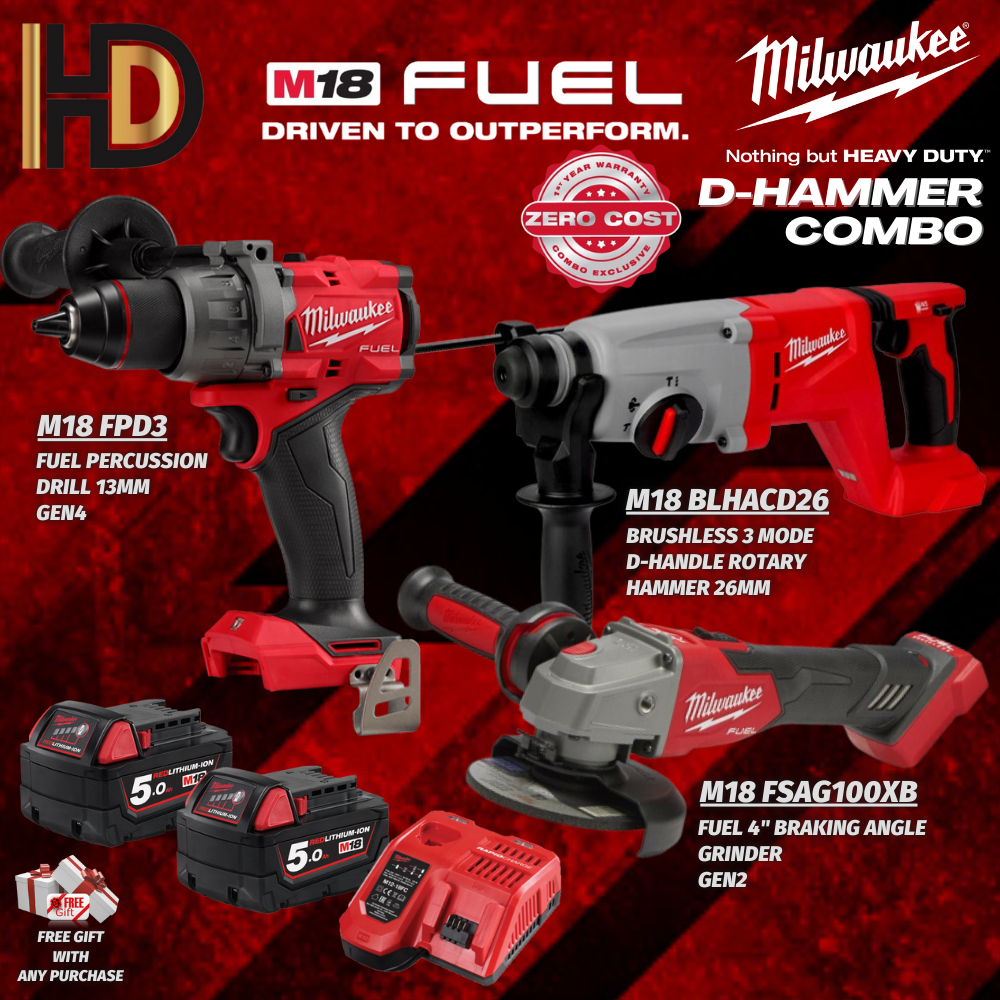 Milwaukee M18 D HAMMER MEGA COMBO / M18 Limited Offer Package / M18 ...